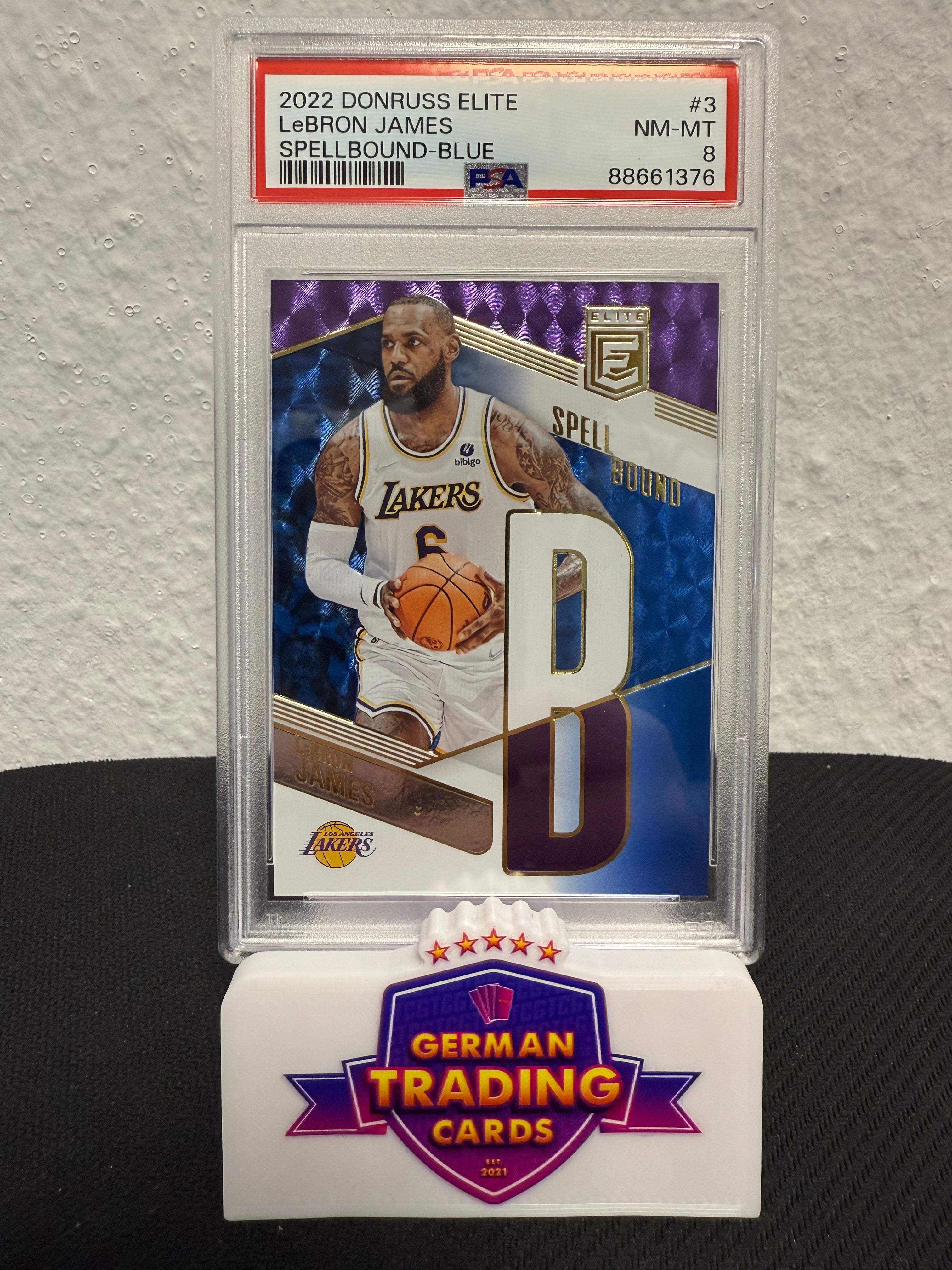 Lebron James Spellbound 68/99 PSA 8 - 2022-23 Panini Donruss Elite Bas ...